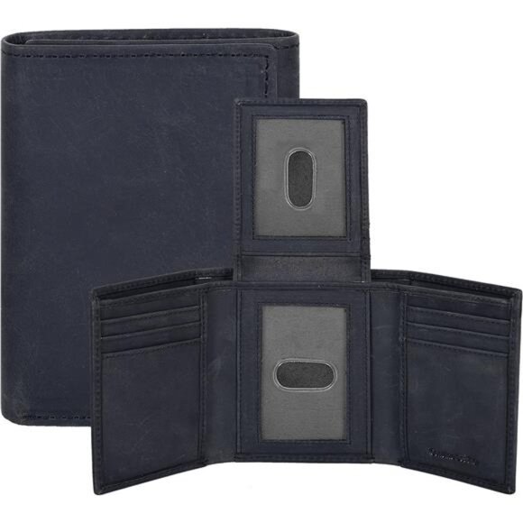 Bags | Real Leather Trifold Wallet Slim Minimalist Dark Brown | Poshmark